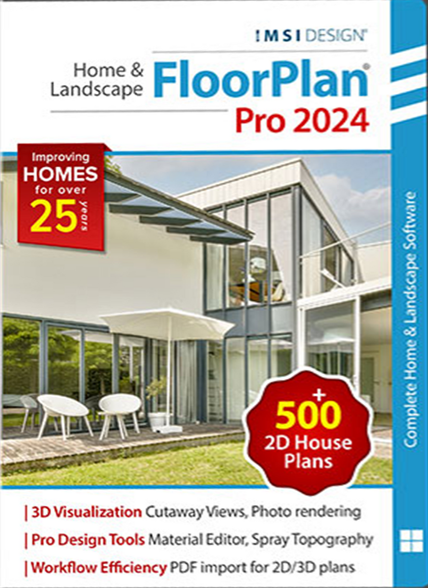 FloorPlan 2024 Home & Landscape Pro - Instant Download for Windows